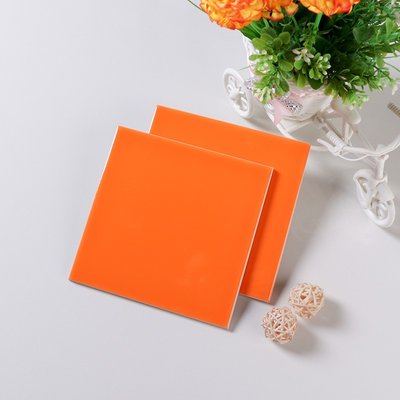 150X150mm Glanzende Verglaasde van de Muurtegels van de Metrokeuken Oranje de Keramische tegels Binnenlandse Tegels