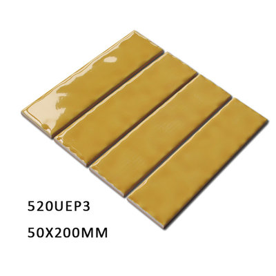 van de de Badkamers Gele/Oranje Kleur Verglaasde Muur van 2x8 Inches/50x200mm de Metrotegel