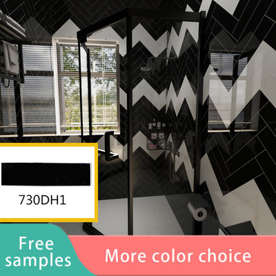 van de de Duim Zuivere Zwarte Kleur van 7.5x30cm/3*12 de Metrotegel Backsplash voor Keuken/Douchezaal Muurdecor