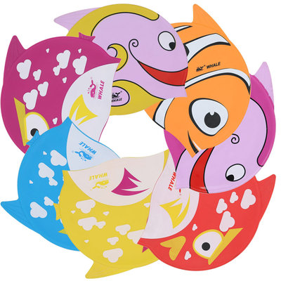 Diseño animal colorido de la forma del casquillo de natación de las muchachas de los niños del silicón