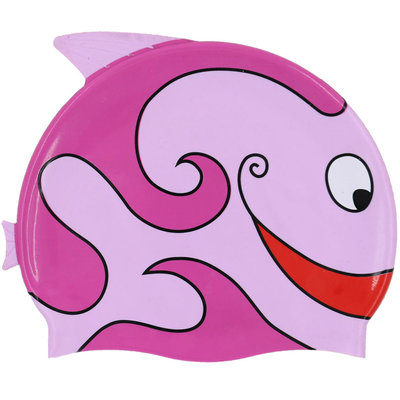 Diseño animal colorido de la forma del casquillo de natación de las muchachas de los niños del silicón