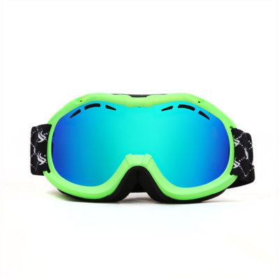 La lente doble ninguna niebla embroma las gafas de la snowboard para las muchachas, amarillo/azul/verde