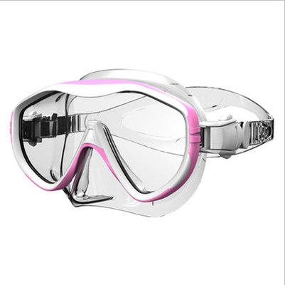 Gafas de la zambullida de los adultos/máscara libres rosadas de la zambullida del mar con las lentes correctivas