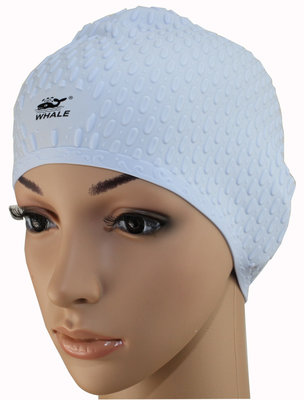 OEM White Silicone Swimming Head Cap Swimming Hats for Long Hair