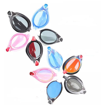 Los deportes azules del espejo dirigen gafas de la natación del silicón con la cubierta de la nariz