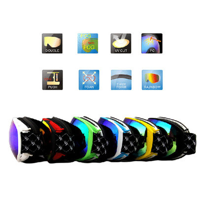 Gafas modificadas para requisitos particulares UV400 del embarque de la nieve/gafas del esquí de la lente del espejo para los hombres