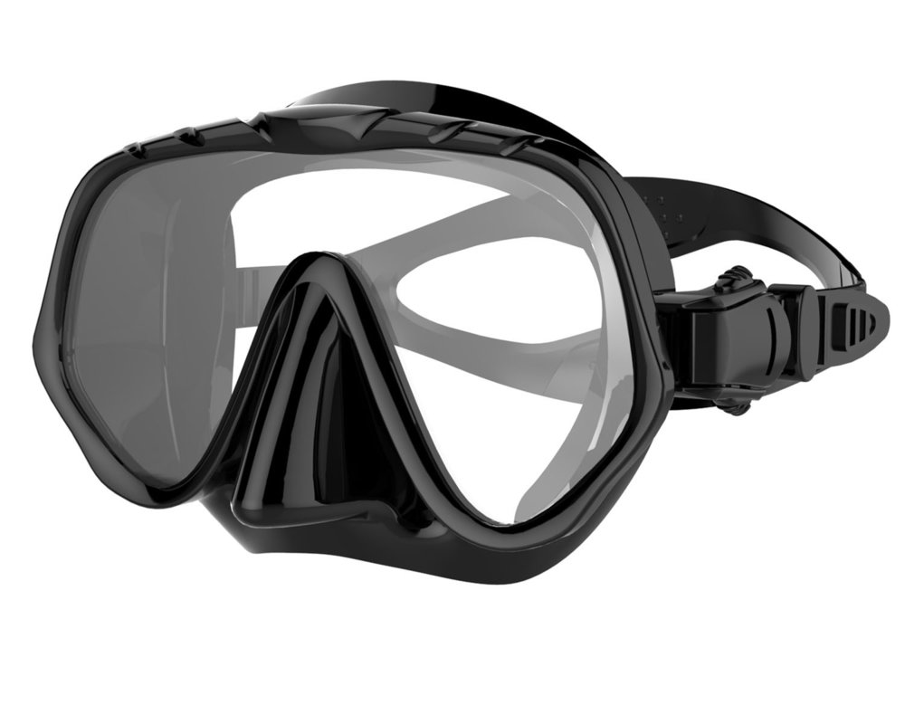 Máscara unisex de cristal moderada negro del salto libre con la correa y la falda del silicón