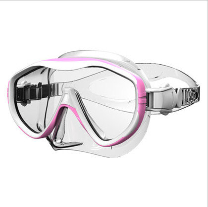 Gafas de la zambullida de los adultos/máscara libres rosadas de la zambullida del mar con las lentes correctivas