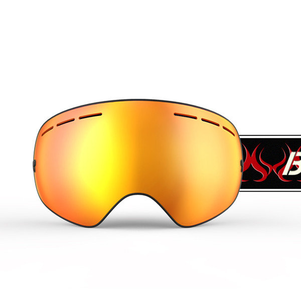 Gafas anaranjadas de la snowboard del espejo OTG, gafas reflexivas de la snowboard para los vidrios