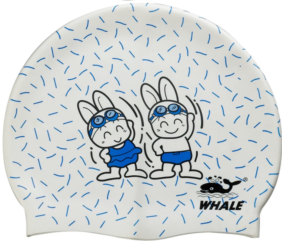 Los sombreros de la natación de los niños de encargo impresos nadan los casquillos para los niños, blanco/azul/rosa