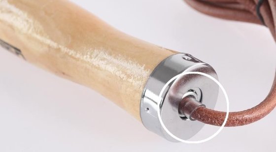 Corda di salto di cuoio del cuscinetto di velocità con la maniglia di legno del faggio rosso