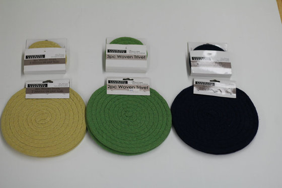 Giallo/verde/nero Placemats tessuto rotondo, prodotti della cucina