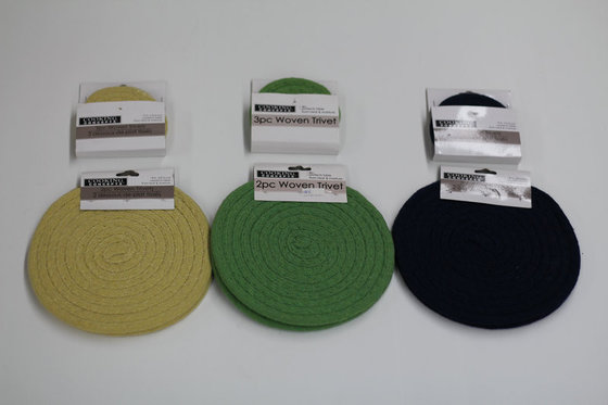 Giallo/verde/nero Placemats tessuto rotondo, prodotti della cucina