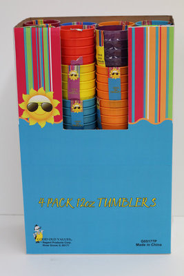 tazze di plastica della chiavetta del policarbonato di 4PK 12OZ con colore su ordinazione