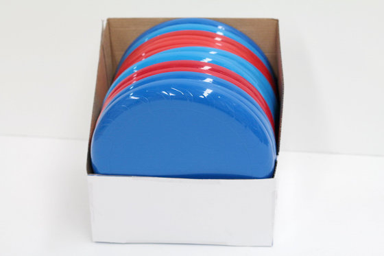 Disco di volo di plastica dei bambini a 9 pollici blu con la nervatura facile della presa