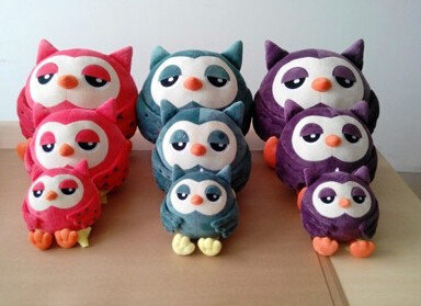 Giocattolo della peluche farcito gufo blu degli animali della foresta ed arancio per i regali di promozione