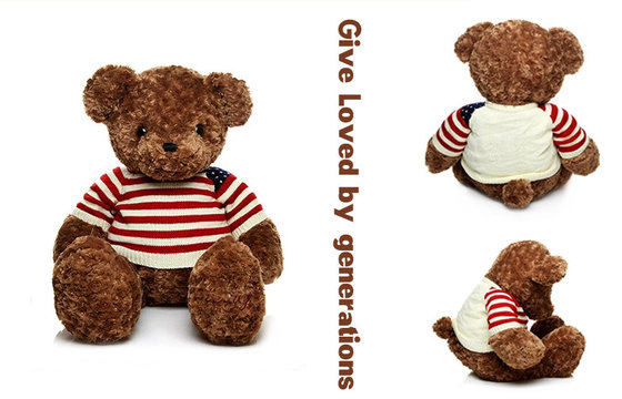 Il marrone a 15 pollici ha farcito i regali dei giocattoli della peluche più molli, marrone del maglione che farcisce gli orsacchiotti