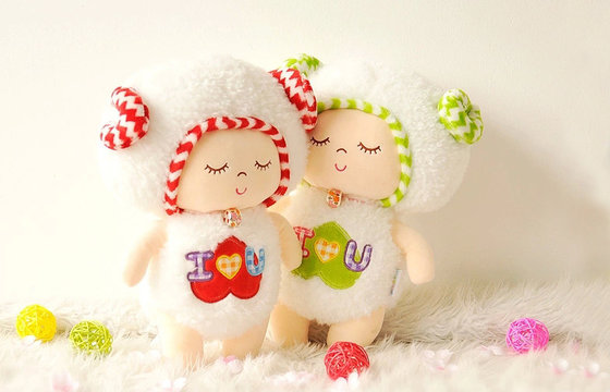 La novità 8&quot; sonno calmo bianco del panno molle eccellente ha farcito i giocattoli della peluche del regalo dei bambini