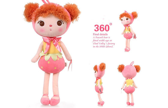 giocattoli svegli della peluche della ragazza di 50cm e bambola farcita del fumetto del bambino per il regalo di festa del nuovo anno