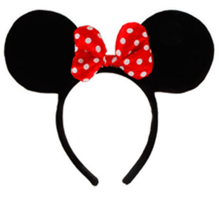 Cappello della fascia di Disney - accessorio del costume delle orecchie di Minnie Mouse della peluche con l'arco per il partito