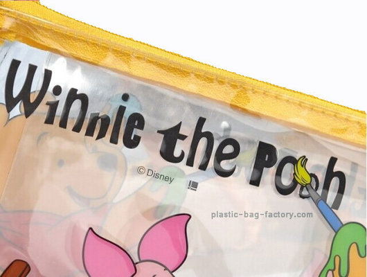 Winnie bear plastic zip lock bags , child cute small ziplock bags 20x13cm