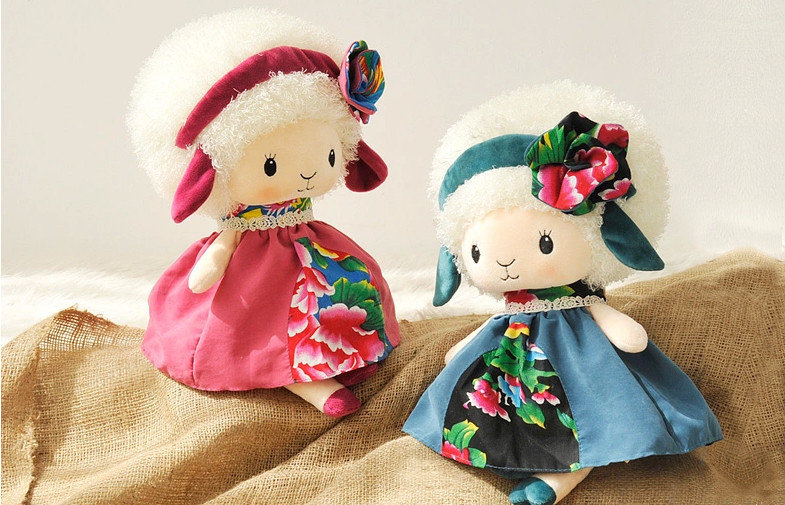La bella peluche fissata divertente unica su ordinazione gioca per il regalo 8&quot; di festival dei bambini pecore bianche