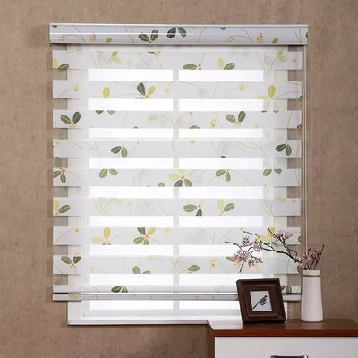 100% Polyester cordless printed zebra blind and shade motorized customized