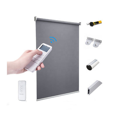 Eco-friendly oil/waterproof smart home speaker APP bluetooth control tubular google motorized roller blinds blackout
