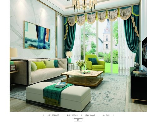 2021 new oriental blackout blue fabric tribal curtain jacquard luxury manual/motorized for home Low MOQ
