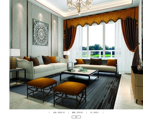 Hot Selling Elegant Brown Curtains Drapes Fabric Blackout Jacquard for Home Window  Customized