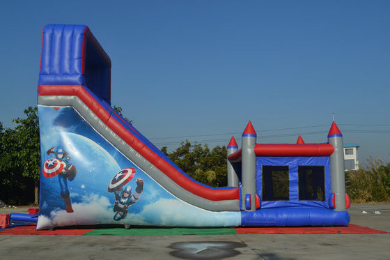 Le château gonflable de parc d'attractions glisse ignifuge unique coloré