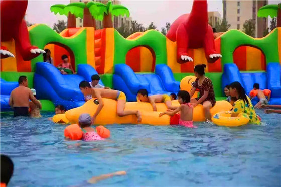Piscina gonfiabile dei giochi di sport della tela cerata del PVC con la rampa lunga dell'acqua per il progetto all'aperto