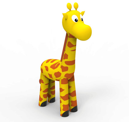Excellent épluchage de grand jouet gonflable de girafe avec l'impression en soie pour le supermarché