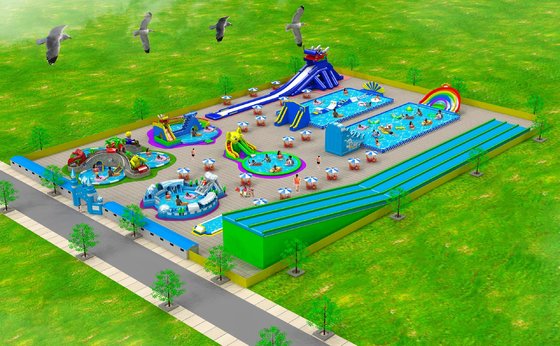 Le matériel de PVC a adapté les produits/jeux aux besoins du client gonflables de parc aquatique pour extérieur