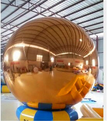 Boule gonflable géante de miroir, tissu réfléchissant argenté de miroir de boule pour la décoration de club