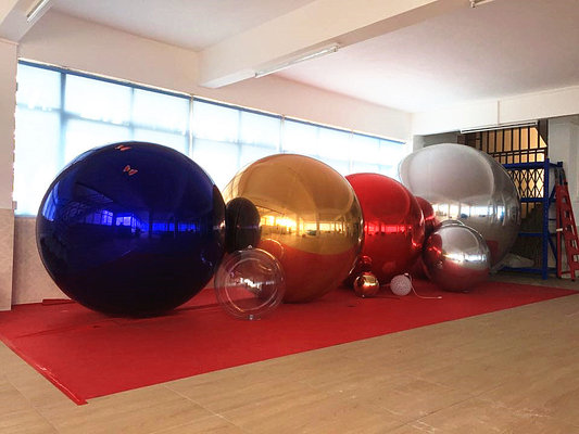 Boule gonflable de miroir de ruban populaire de décoration/sphères gonflables d'acier inoxydable