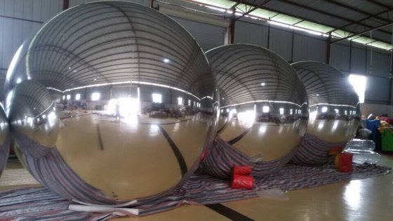 Diamètre gonflable de la boule 3m de miroir de 0.8mm de PVC de ruban extérieur de la publicité