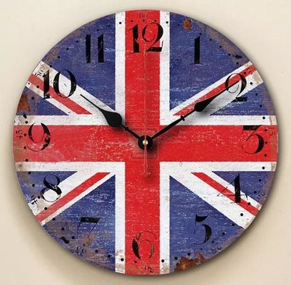 12in 14in 16in Creativity Antique Style Union Flag large Wooden decorative wall clock
