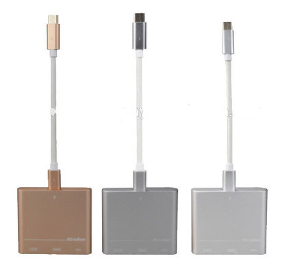 shenzhen OEM/ODM MP3 Player/Mobile phone/computer Multifunctional 3 in 1 design converter usb 3.1 type-c multiport