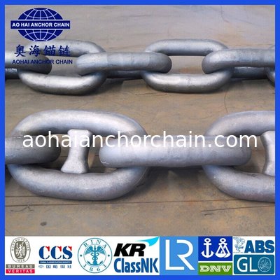 Drag Chain 76MM R4 stud link Black painted Drag offshore mooring chain with KR LR BV NK ABS DNV CCS certification