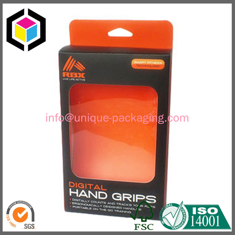 Lamination Matte Color Printing Paper Box with Clear Plastic Window Hanging Tab