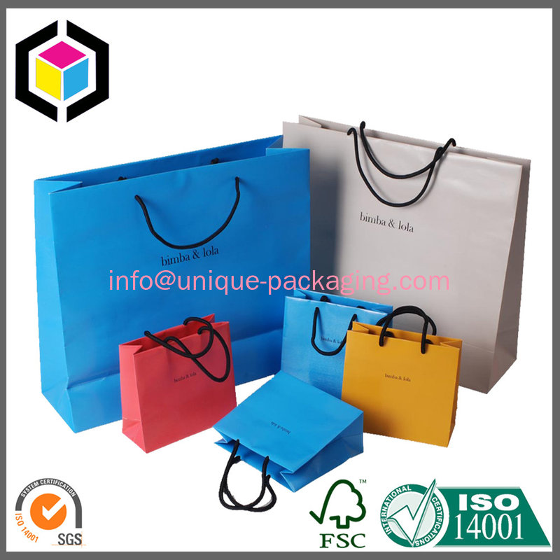 Colorful Design Printed Paper Character Bags; Rope Handle Thick Paper Shop Bag