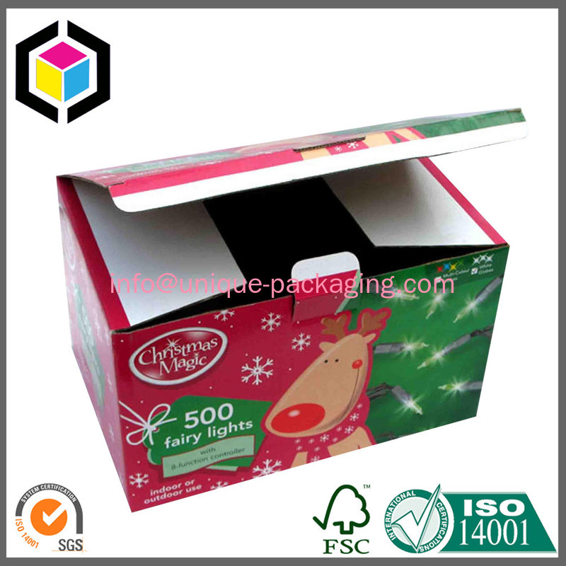 Colorful Christmas Theme Corrugated Packaging Box; Tuck Top Packaging Box