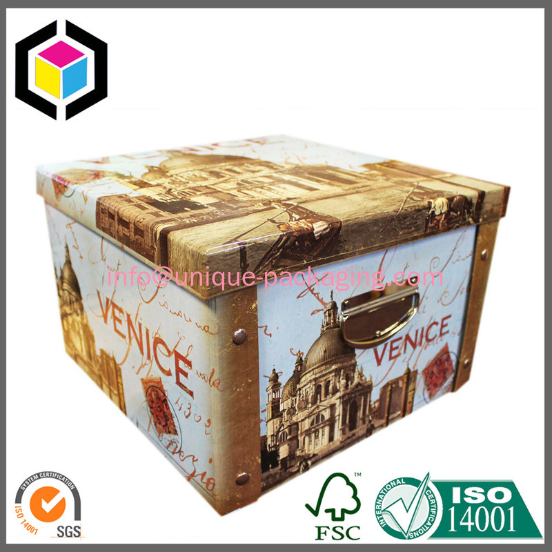 Glossy Color Printing Cardboard Storage Box; Easy Setup Paper Gift Box