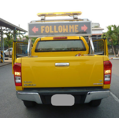Airport vehicle mounted LED sign Follow ME, STOP display