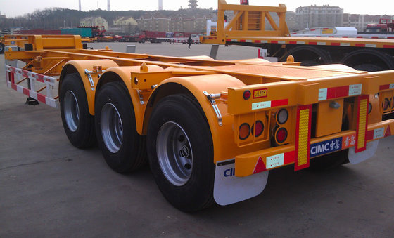 20ft Or 40ft Flatbed Container Semi Trailer CIMC Skeleton Single Tire