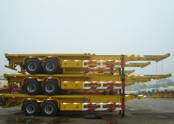 CIMC 20 multi function skelly container trailer double axle flat top fixed skeletal trailer for sale
