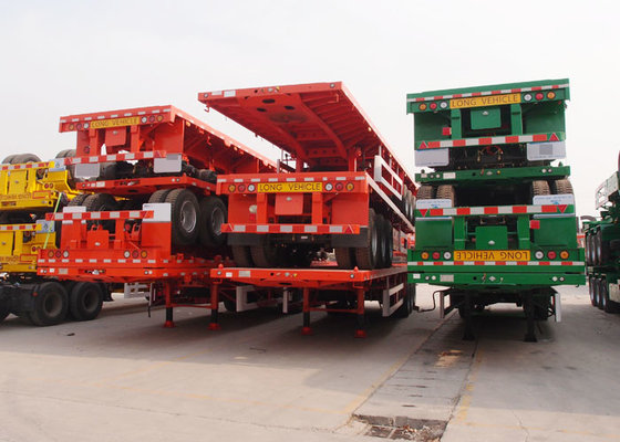 CIMC 40 feet flatbed truck trailer 3 axle flatbed container semi trailer with container lock