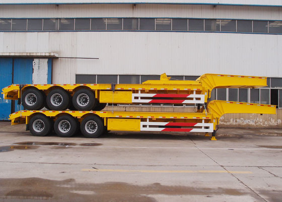 CIMC 3 axle low bed platform trailer 2 axles low bed trailer for 30-90ton heavy duty machine transportation