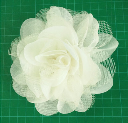 Handmade Mesh Flower,circle flower used chiffon and fibula in the bottom